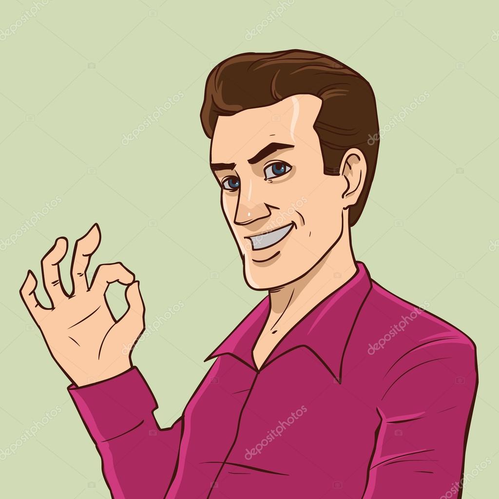 Man ok cartoon Stock Vector Image by ©evgenybornyakov #99075350