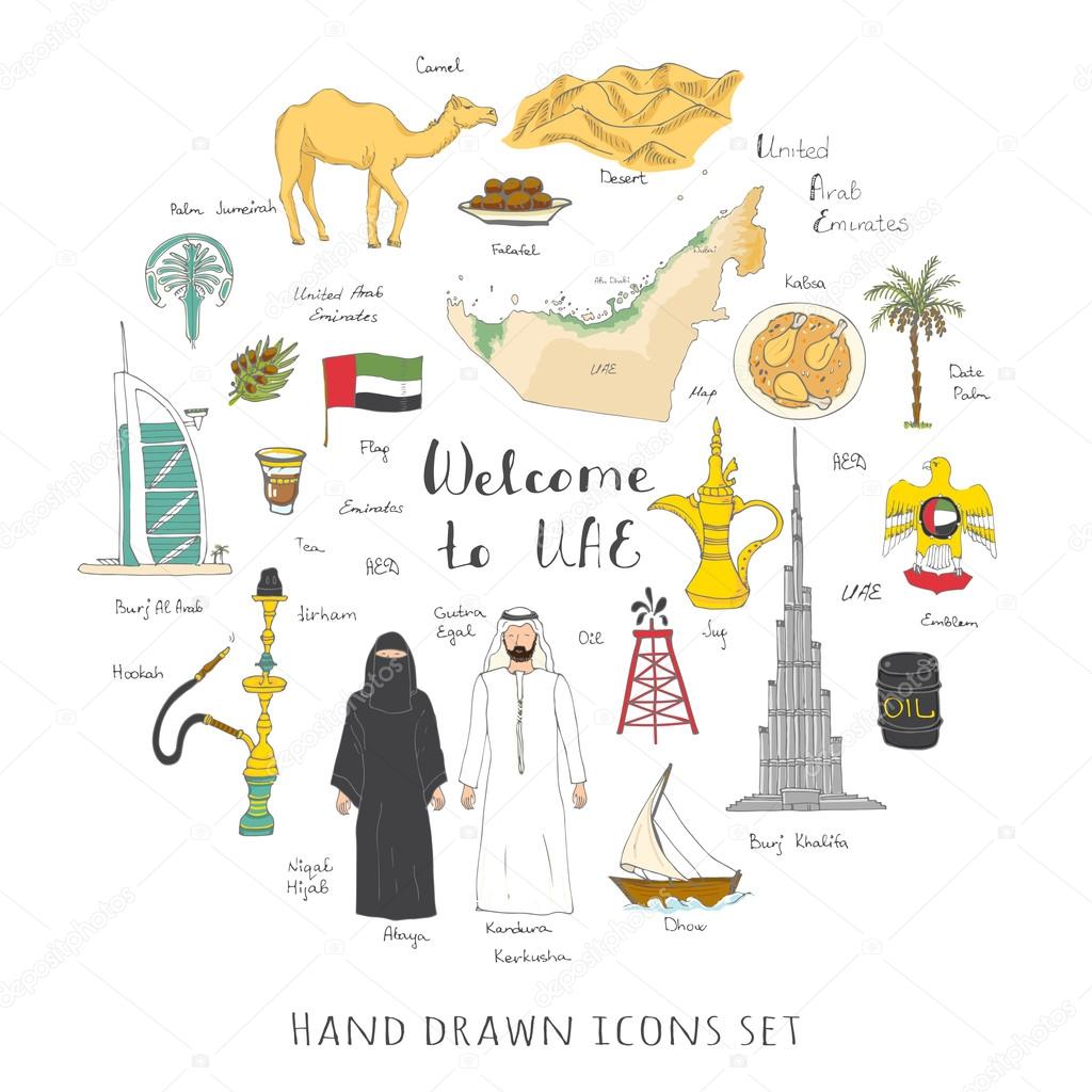 United Arab Emirates elements Stock Vector by ©Natasha_Pankina 105318544