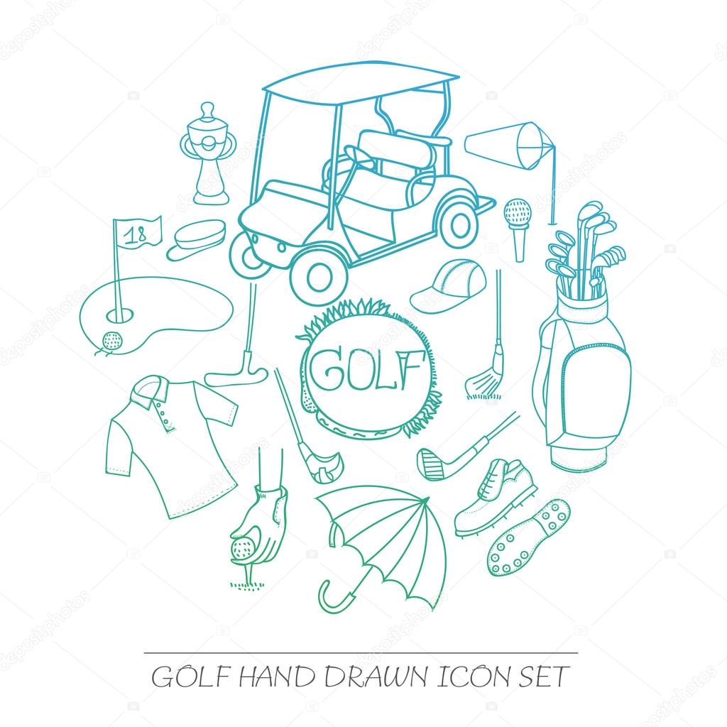 Hand drawn Golf icons Stock Vector Image by ©Natasha_Pankina #96665402