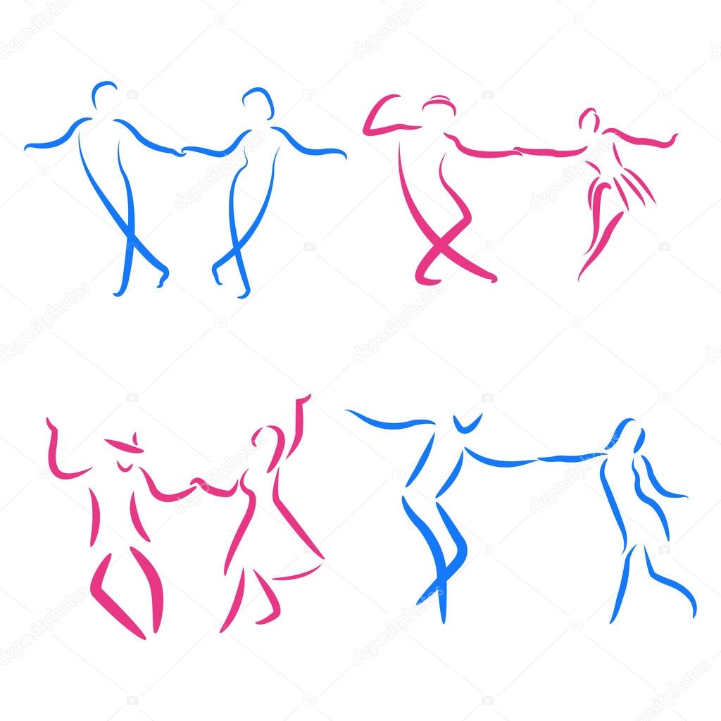 Dancing couple logo set. Stock Vector Image by ©Siberica #91364008