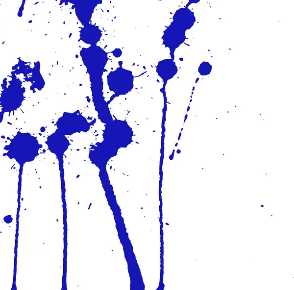 Blue ink splash. Paint splatter. Blue blots on white. Ink stains. Ink ...
