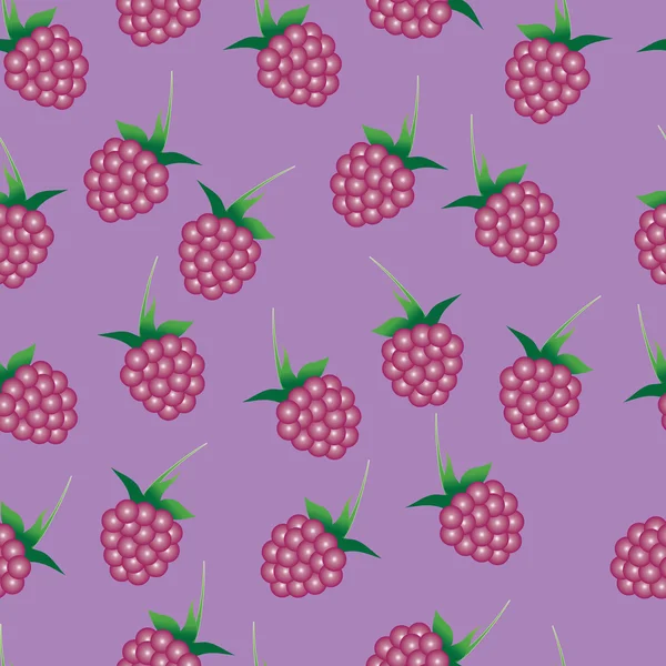 Seamless background with pink raspberry. Cute vector raspberry pattern ...