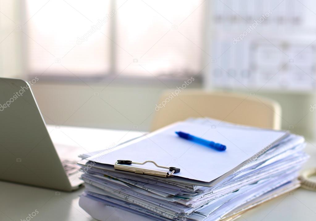 Paper Stack On Desk