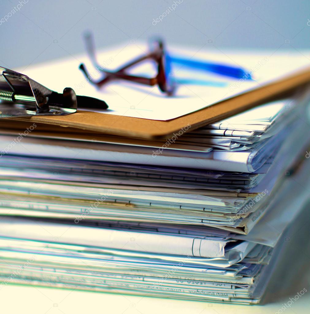 Big stack of papers ,documents on the desk Stock Photo by ©lenecnikolai ...