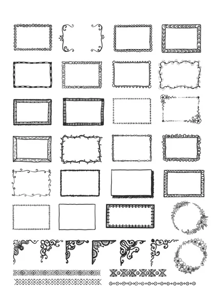 Hand drawn rectangle frames set — Stock Vector © Oksana6299956 #132116744