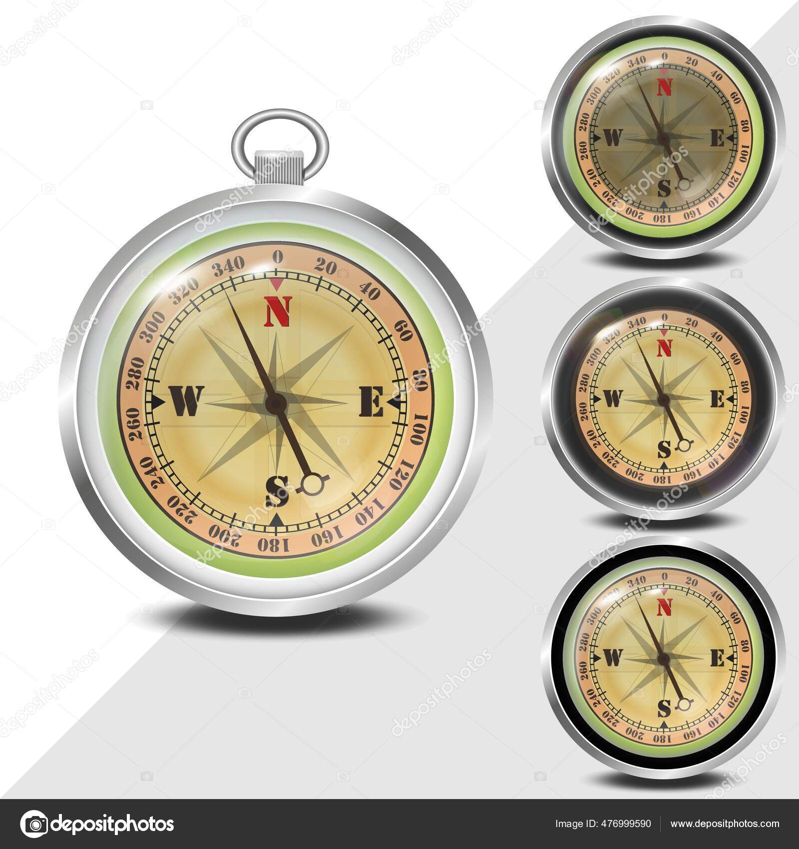 Compass Realistic Different Designs Realistic Travel Destination Design ...