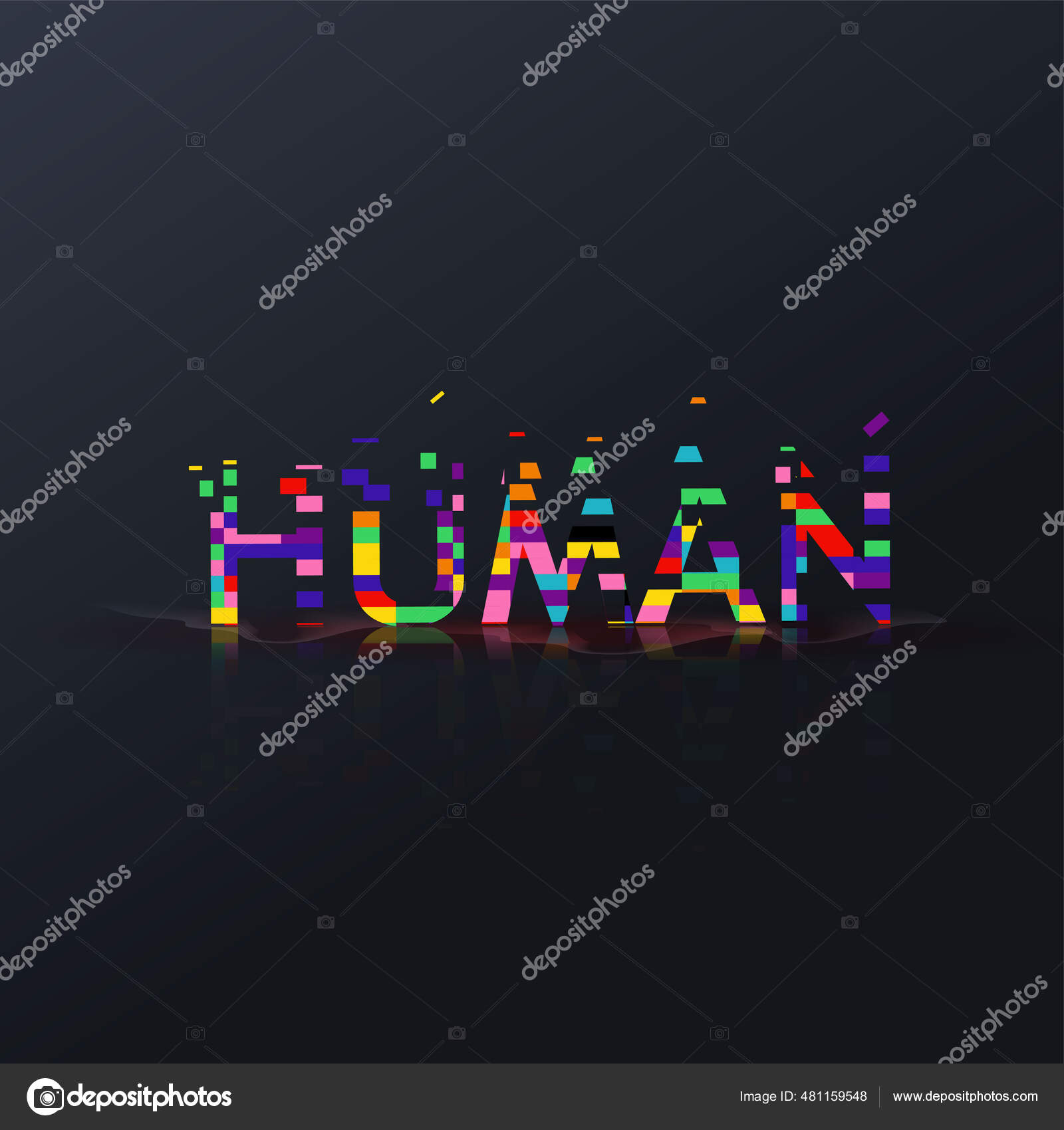 Lgbt Unity Symbol Human Slogan Human Sign Isolated Black Background ...