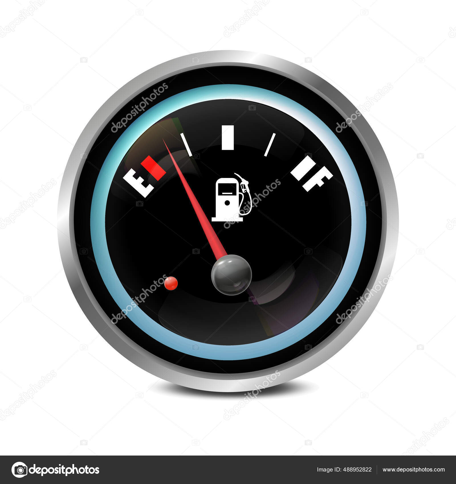 Fuel Gauge Half Tank Vector Illustration White Background Stock Vector ...