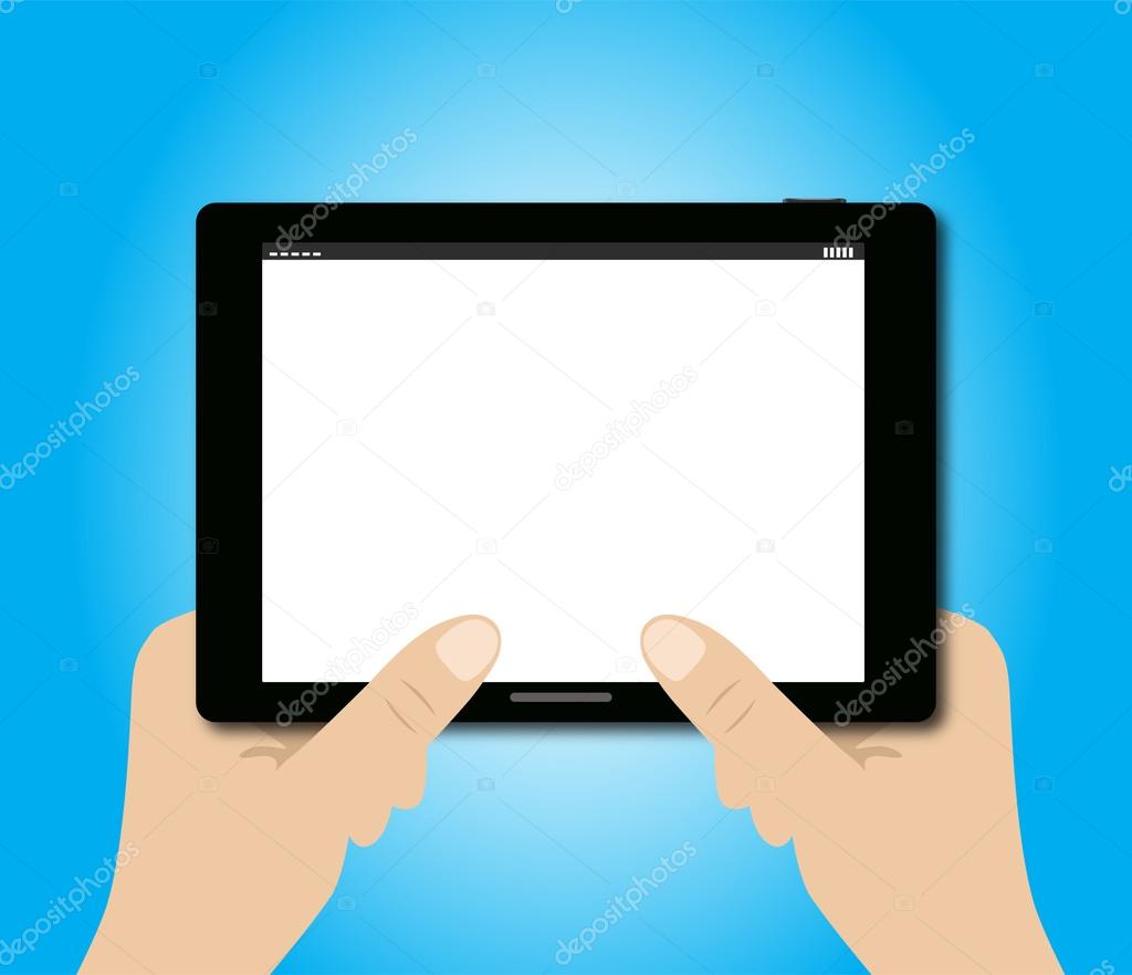 Two Hand holding tablet Stock Vector Image by ©boraart #80279334