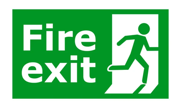 Green Exit Sign White Background Emergencies Fire Exit Arrow Sign Stock ...