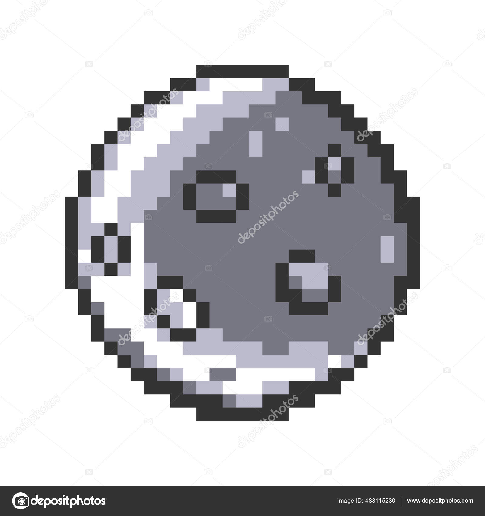 Bitowych Pikseli Księżyca Ilustracja Wektor Sztuki Pixel wektor ...