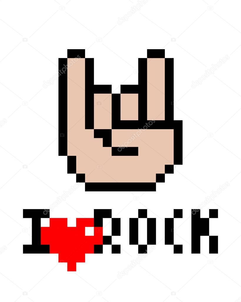 Pixel mano de rock and roll imagen. Me encanta el patrón de rock para ...