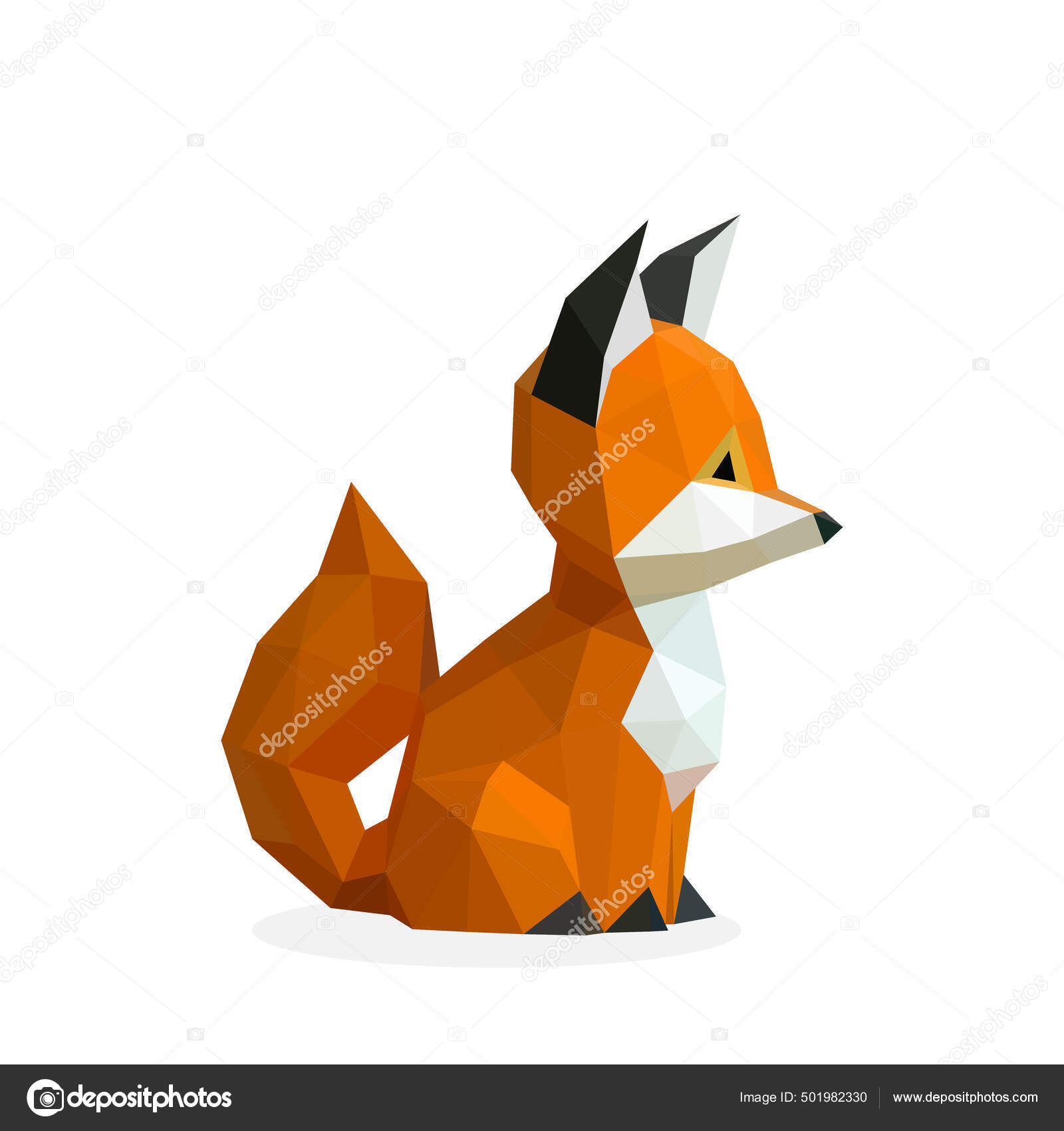 Low Poly Fox Image Polygonal Animal Vector Illustration Logo Stock Vector by ©chibitheo@gmail ...