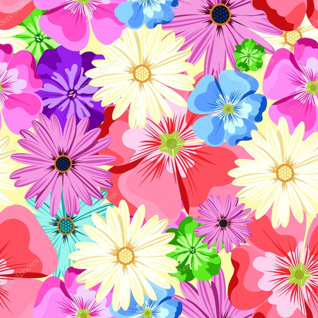 Vintage Tropical Flower Pattern Vector | Best Flower Site