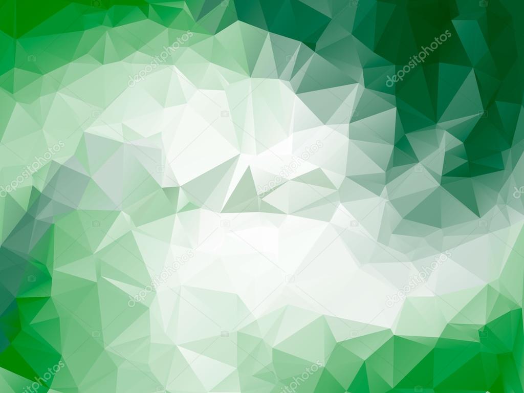 Green bright triangle polygon background Vector frame. Abstract ...