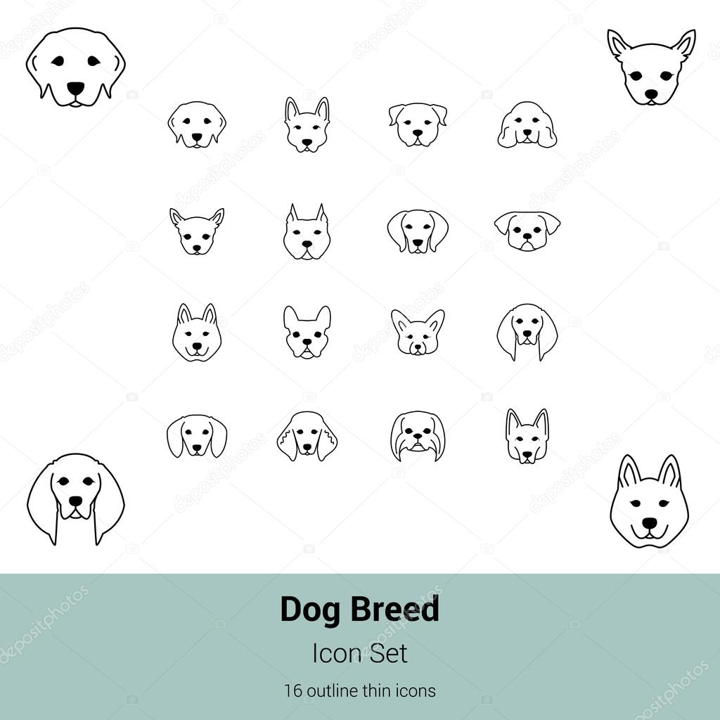Dog breed icon set Stock Vector Image by ©Dreameffy #78638296