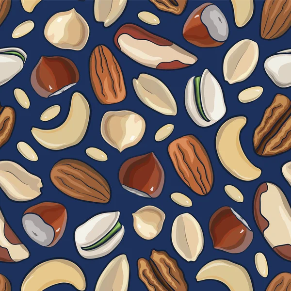 Collection of different nuts pattern — Stock Vector © Netkoff #109691880