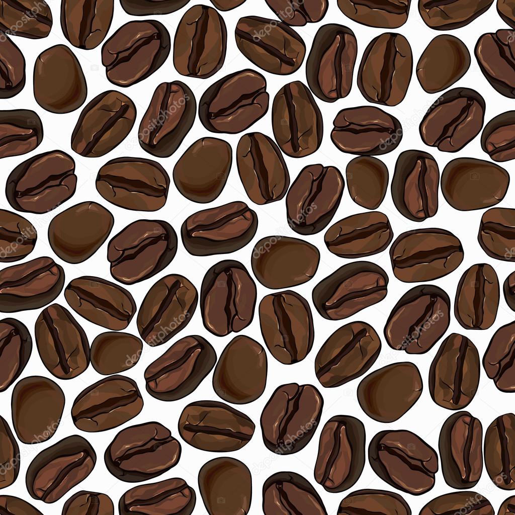 Coffee beans seamless background, vector Stock Vector Image by ...