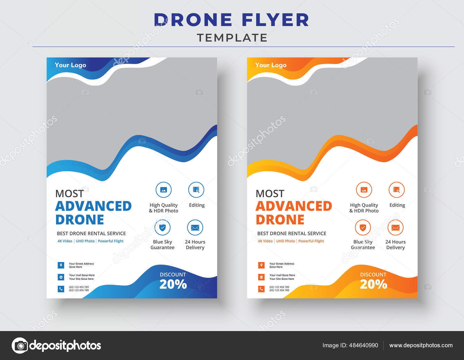 Drone Flyer Template Advanced Drone Services Flyer Drone Rent Flyer ...