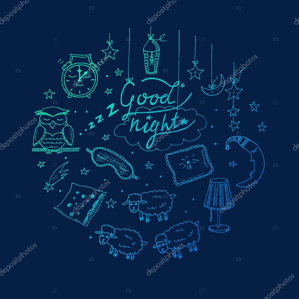 Doodle set of good night Stock Vector by ©Fafarumba 121049132