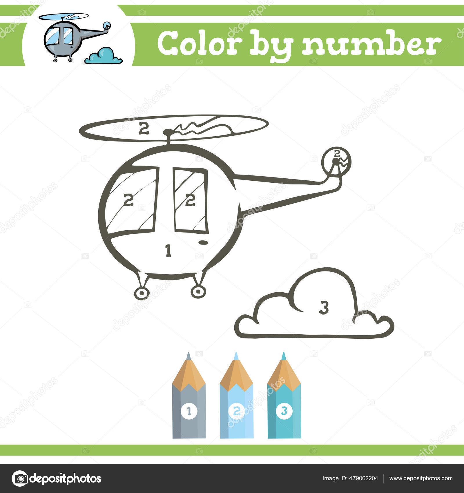 Color By Numbers Coloring Pages Preschool Airplanes