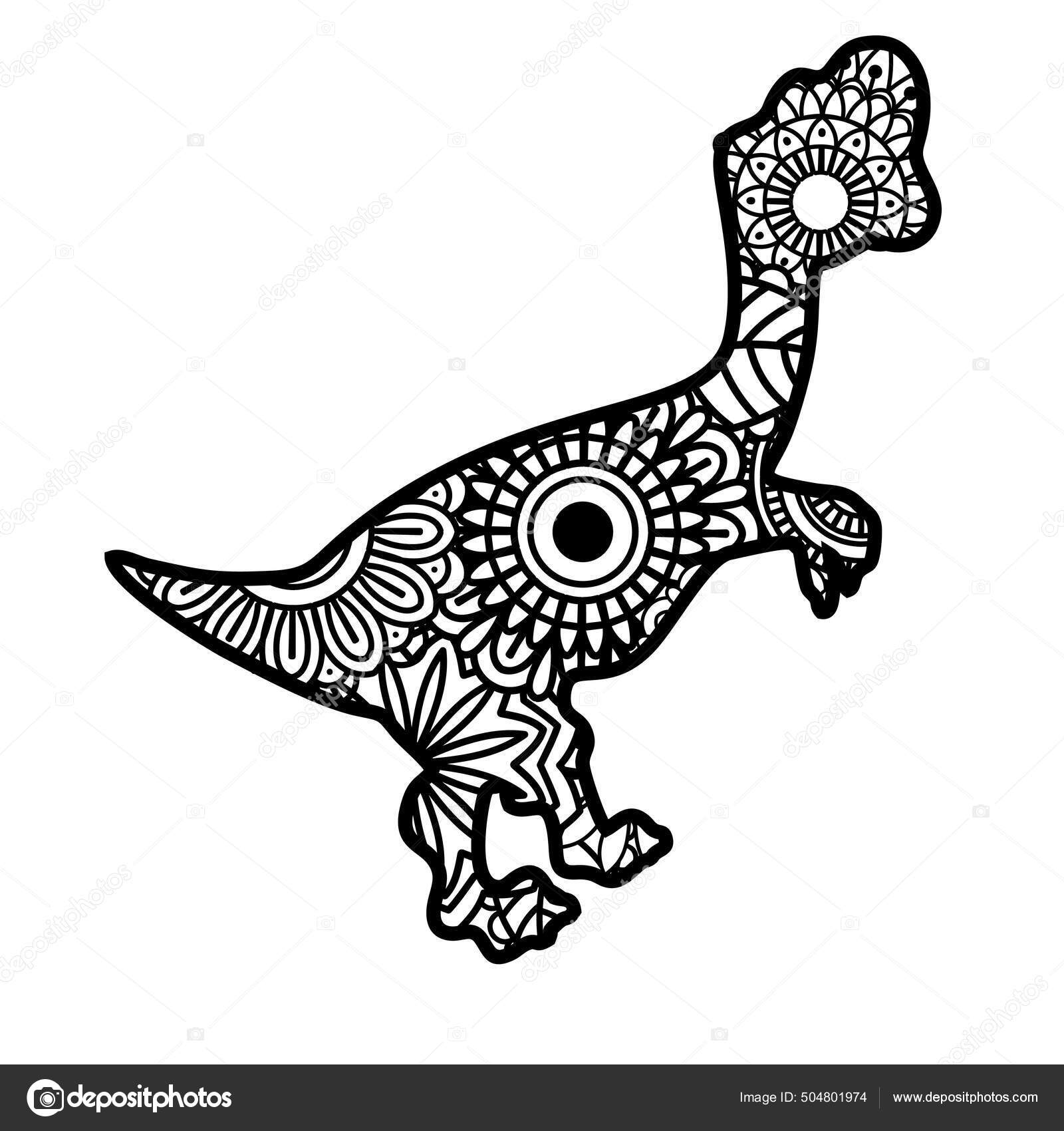 Zentangle dinosaur isolated on white background. Stock Vector by ...