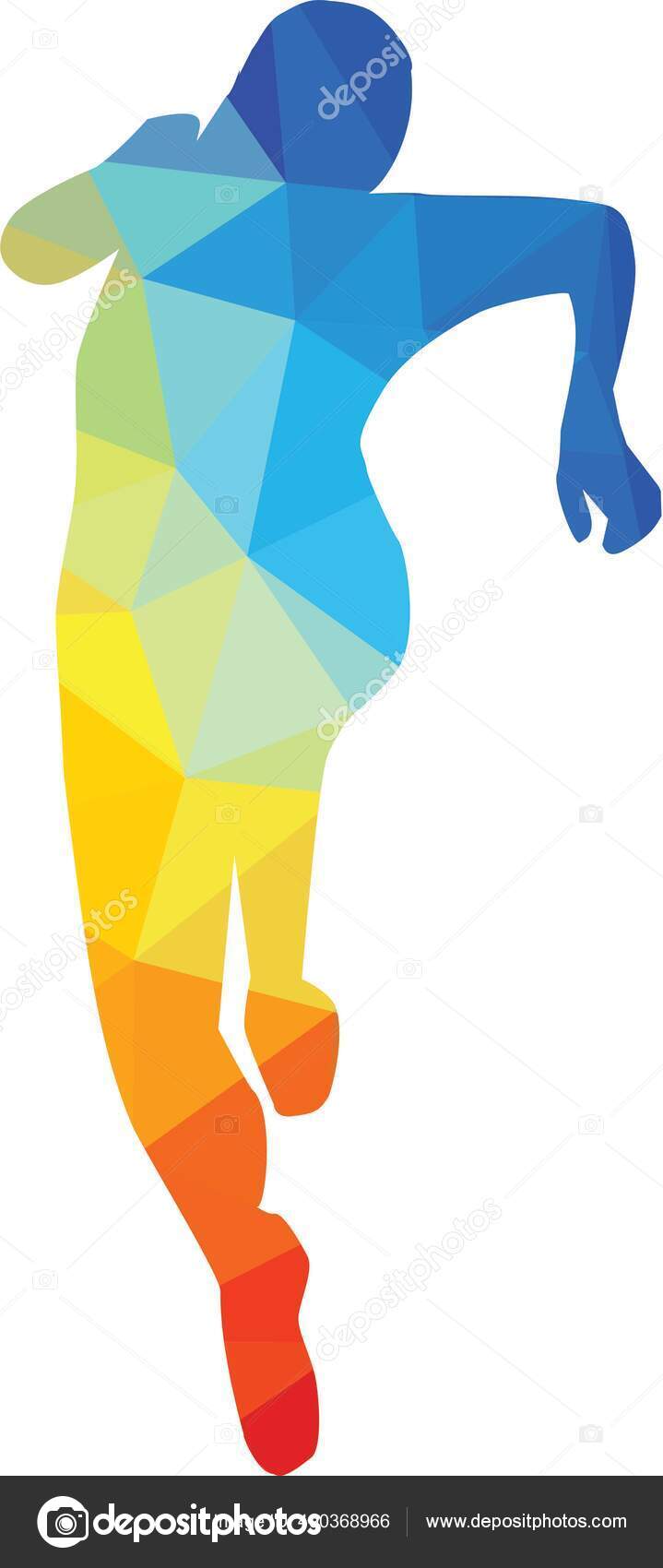 Colorful Silhouette Runner Colorful Vector Illustration Tokyo Olympic ...