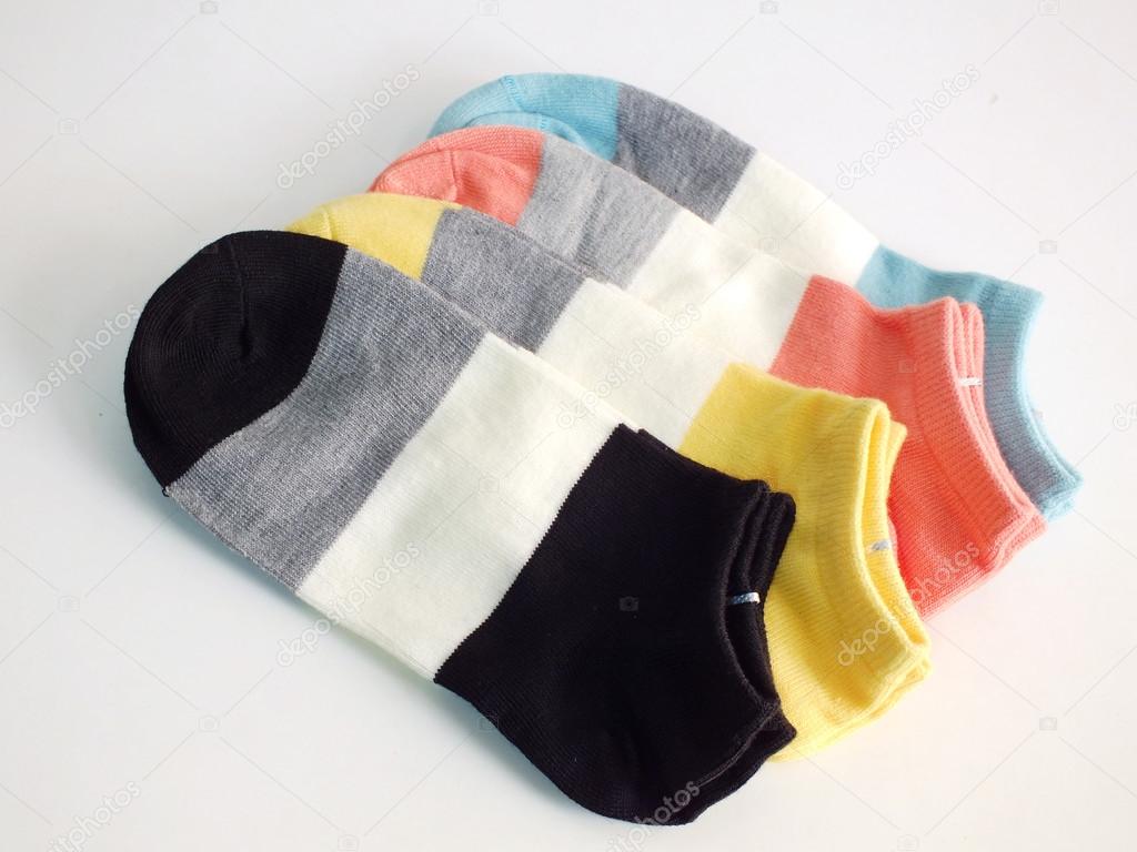 Selection of various socks colorful set of socks Stock Photo by ...