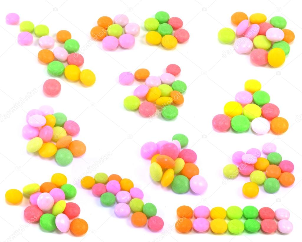 Colorful candies on white background — Stock Photo © may1985 #82538448