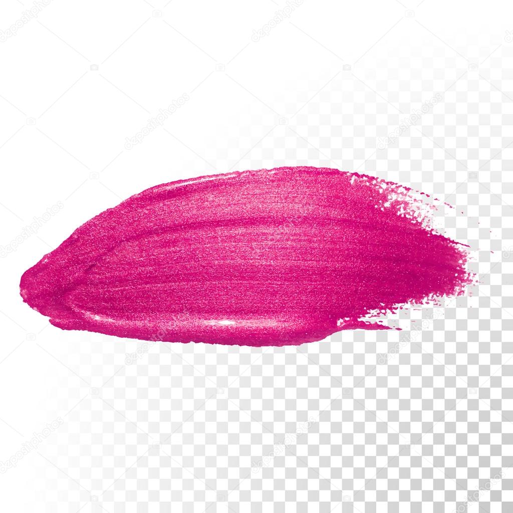 Pink watercolor brush abstract stroke. Vector oil paint. Polish smear ...
