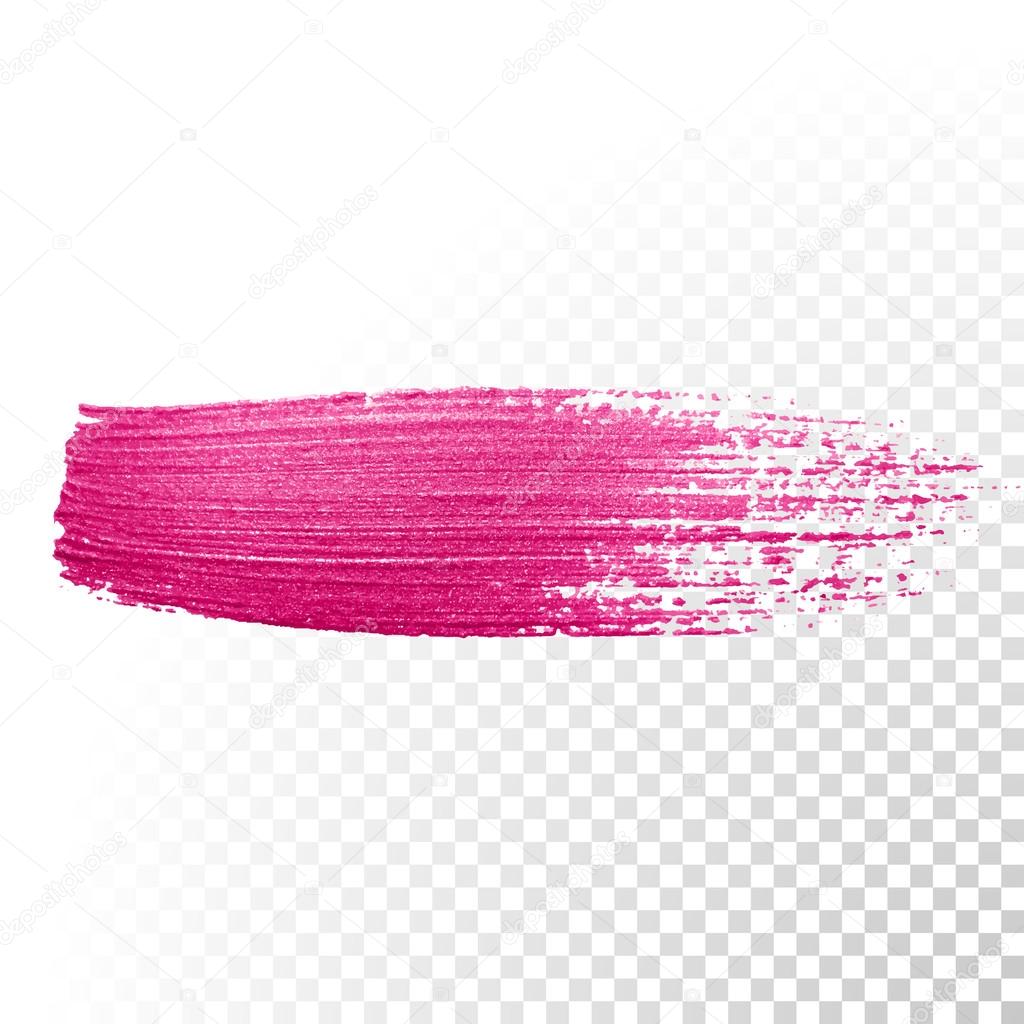 Pink watercolor brush stroke. Vector oil paint smear. Polish trace ...