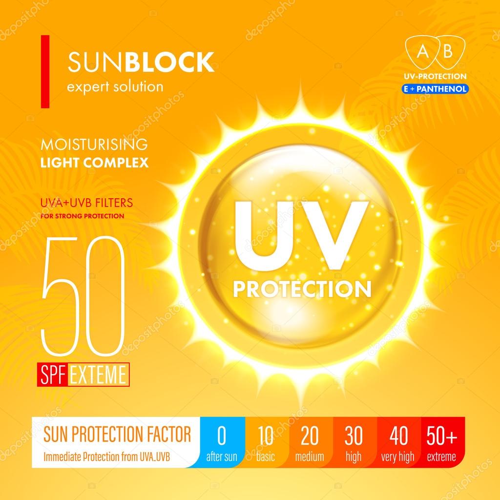 Sunblock suncare strong protection. SPF solution design Stock Vector ...