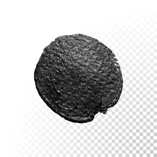 Black watercolor brush blob. Vector oil paint smear. Polish stain ...