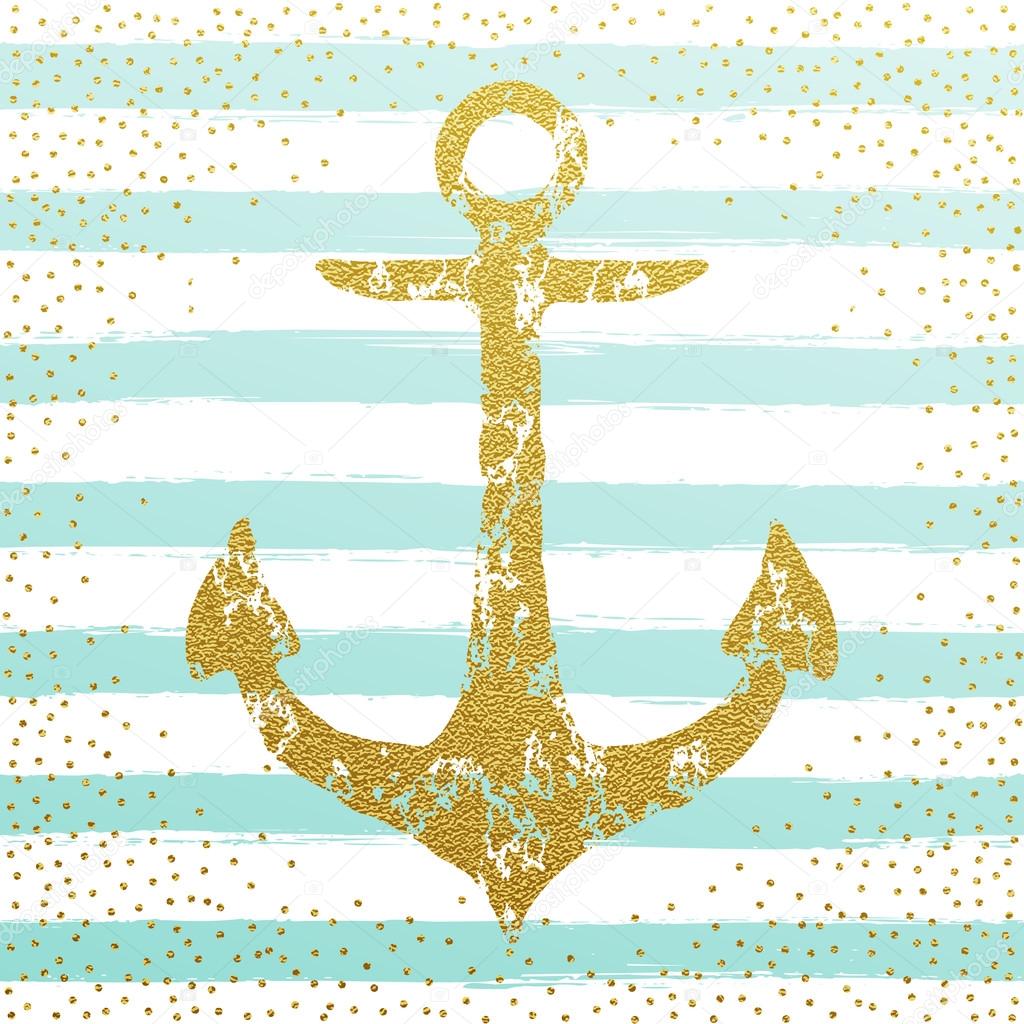 Light Blue Anchor Wallpaper