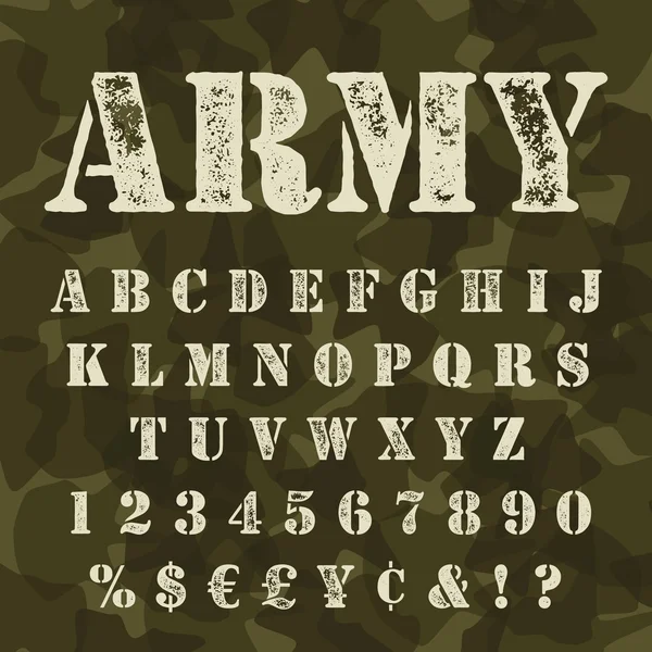 Military Stencil Font Army Stencil Alphabet Numbers Camouflage ...