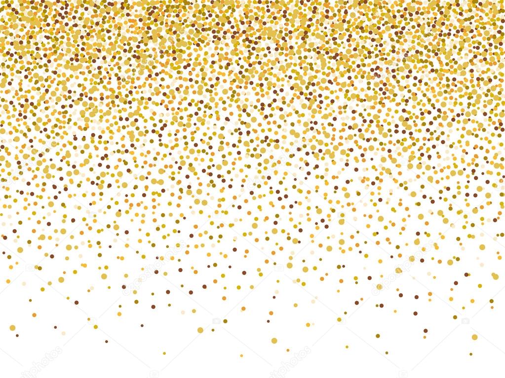 Gold glitter confetti frame for festive greeting card. — Stock Vector ...