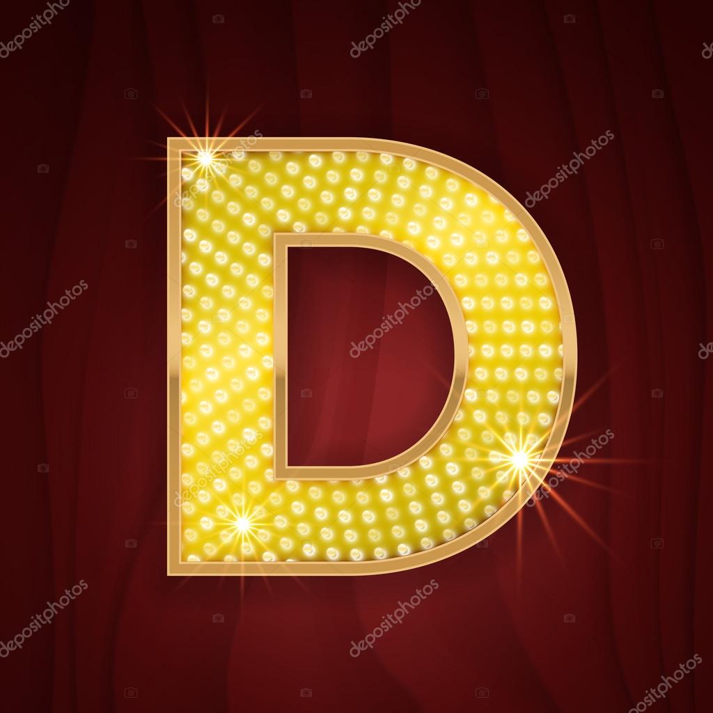 The Letter D In Gold Glitter