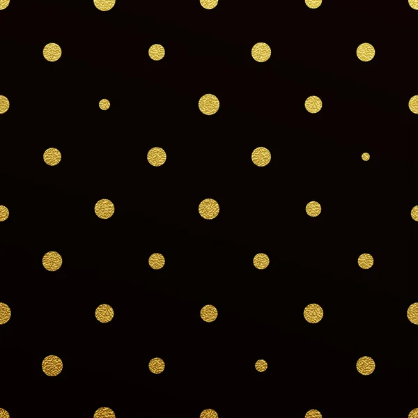 Gold polka dot seamless pattern on black background Stock Vector Image ...