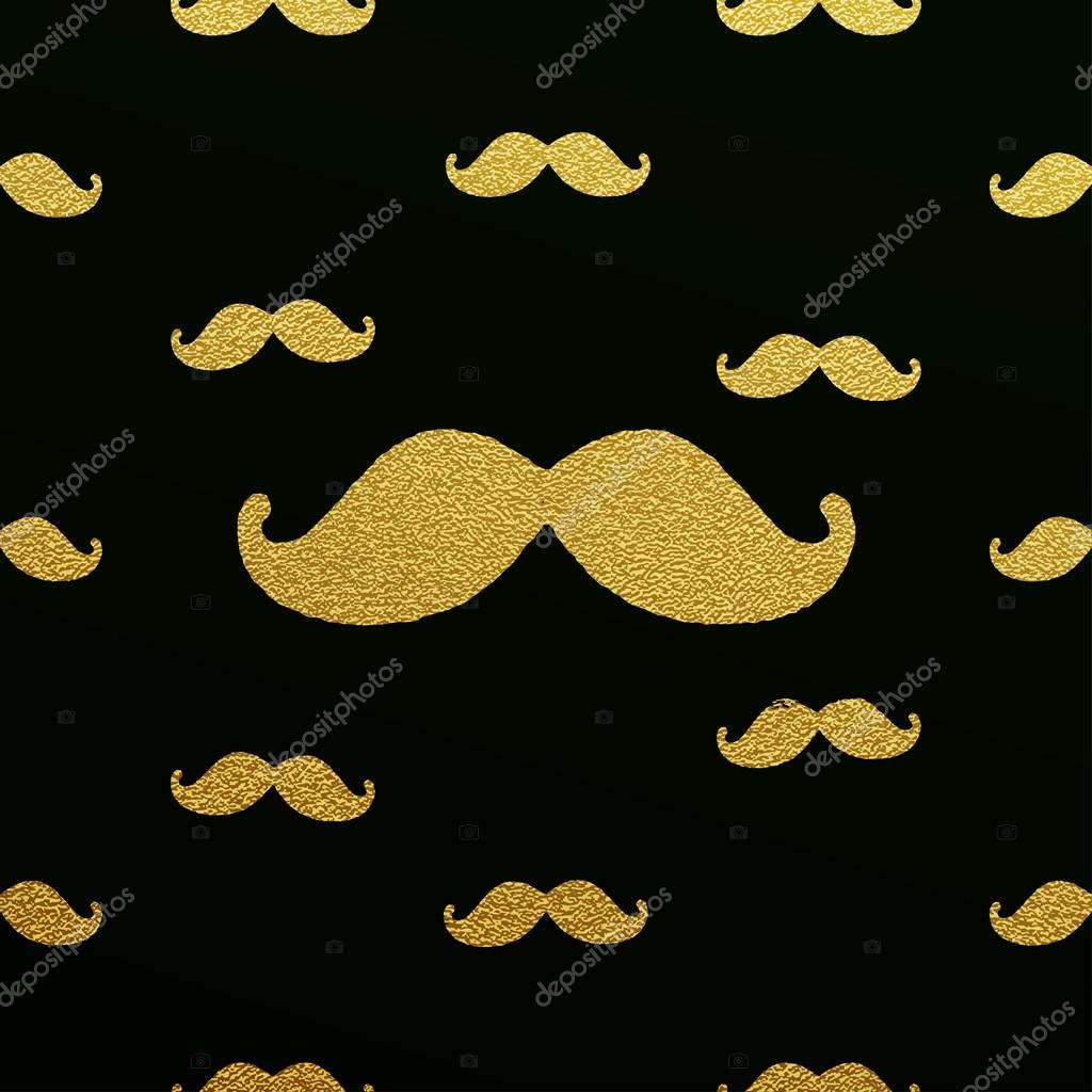 Gold glittering mustache pattern Stock Vector Image by ©ronedale #78512430