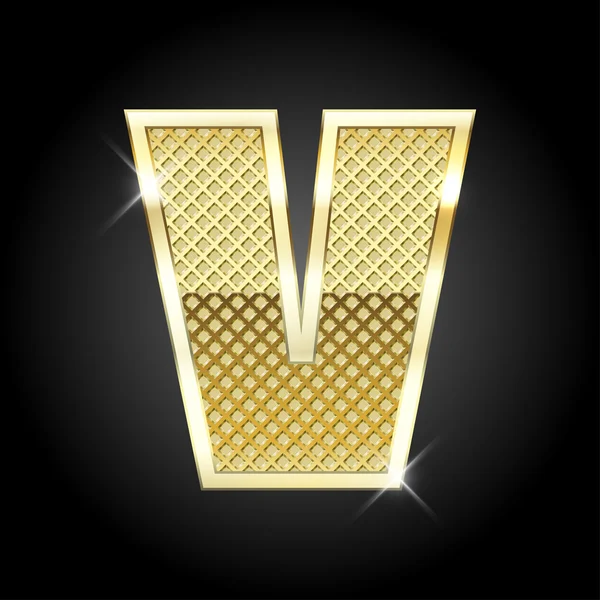V gold letter with swirly ornaments — Stock Vector © Glopphy #15052017