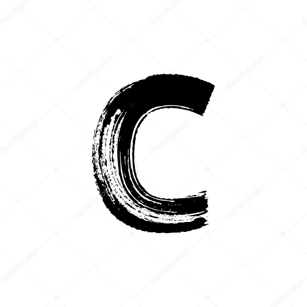Letter C hand drawn with dry brush Stock Vector Image by ©ronedale ...