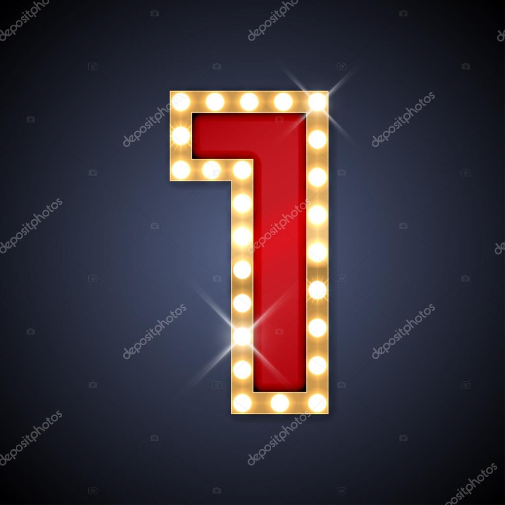Ilustración vectorial del letrero retro realista número 1 uno 2022