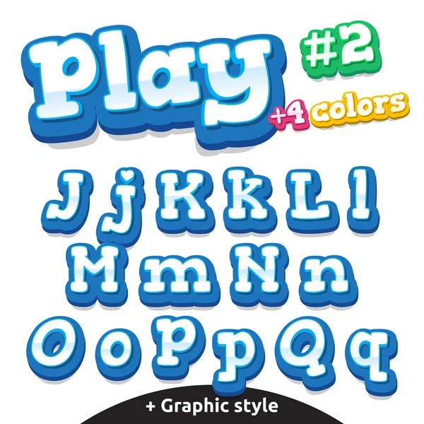 Vector divertido conjunto de letras de videojuegos. Latín mayúsculas y ...