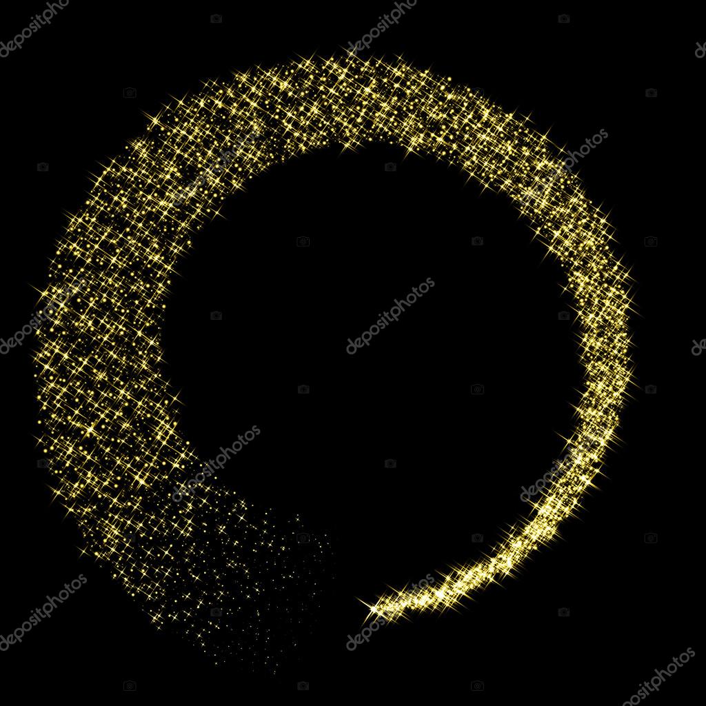 Gold glittering star dust circle — Stock Photo © ronedale #81803048