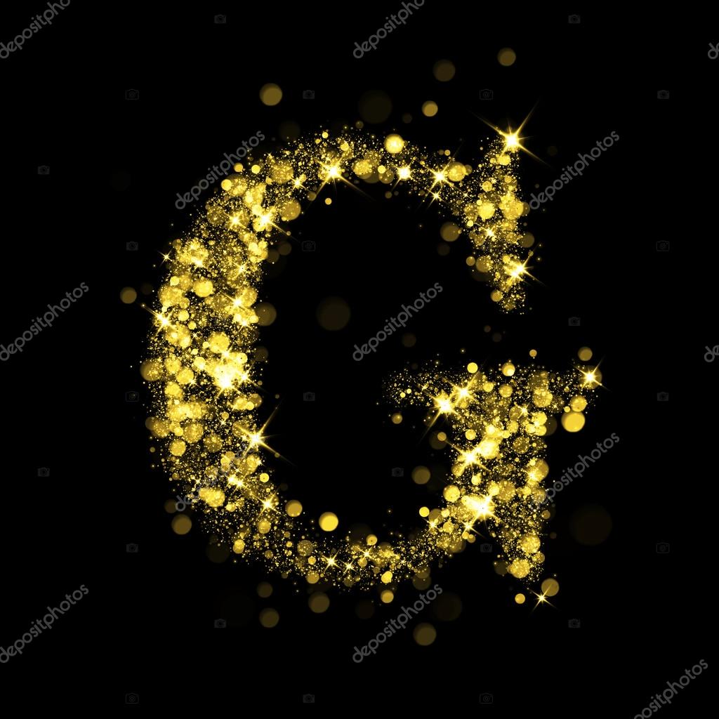 Sparkling letter G of glittering stars bokeh Stock Photo by ©ronedale ...