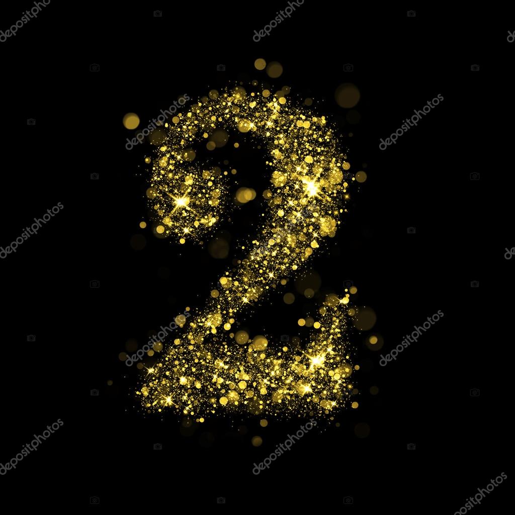 Sparkling number 2 of glittering stars bokeh Stock Photo by ©ronedale ...