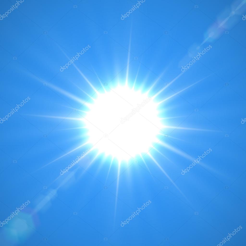 Clear Blue Sky With Sun
