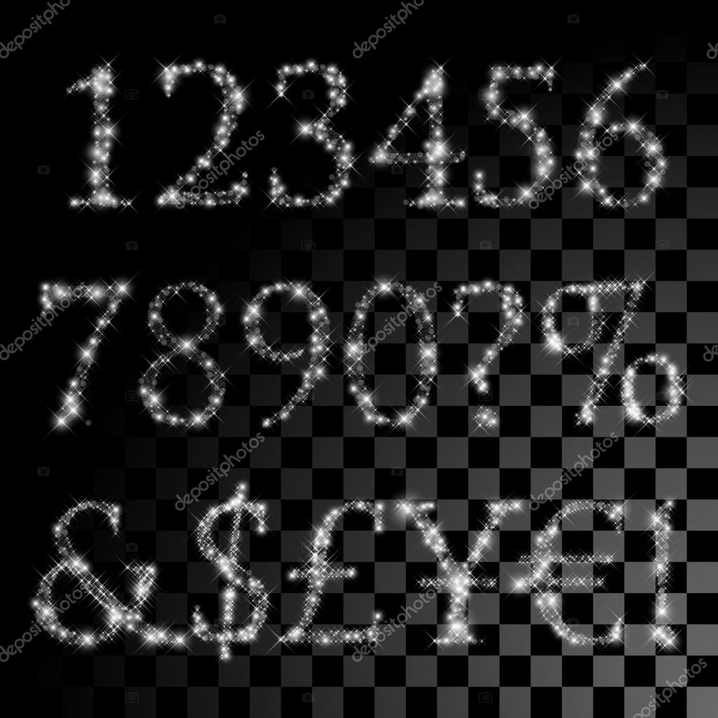 Alphabet set of silver glittering stars. Stock Vector Image by ...