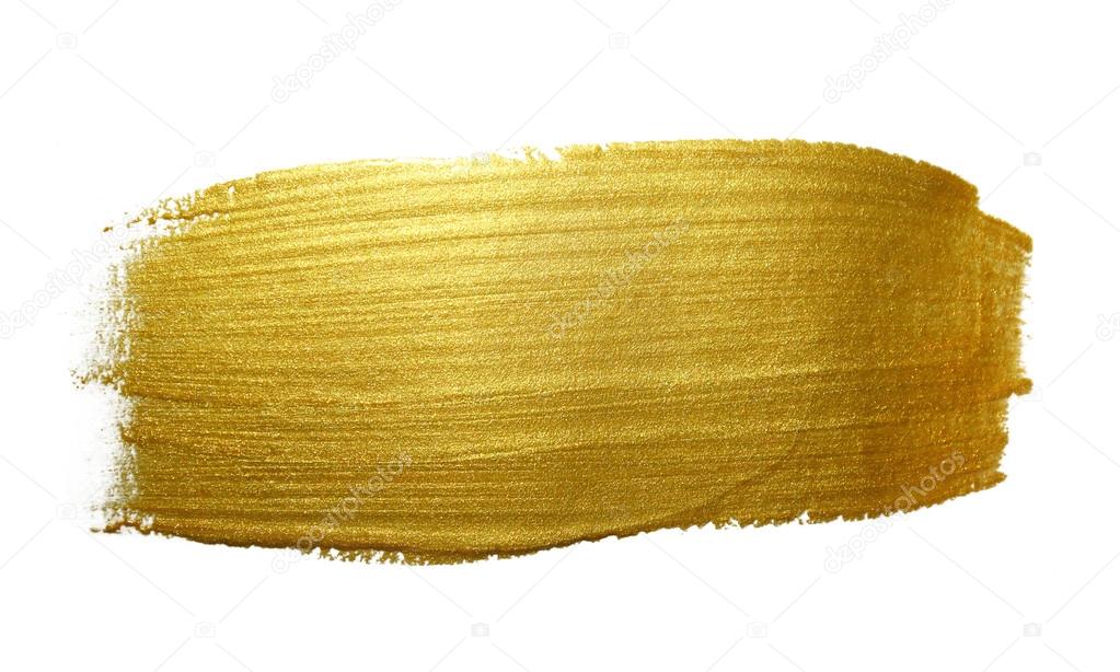 Gold paint brush stroke. Stock Photo by ©ronedale 91353888