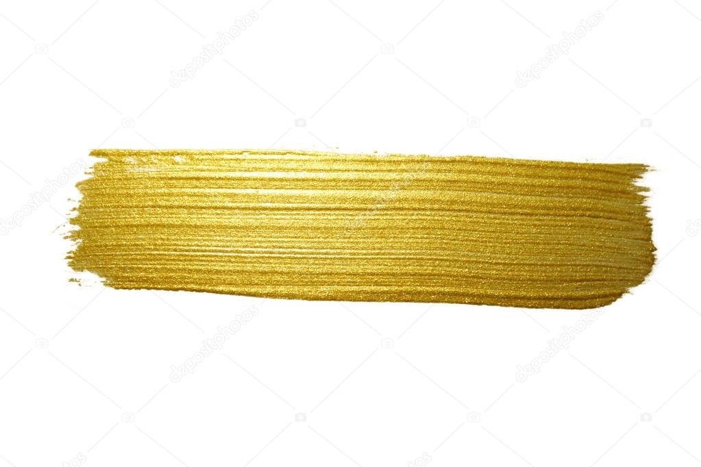 Gold paint brush stroke. Stock Photo by ©ronedale 91458488